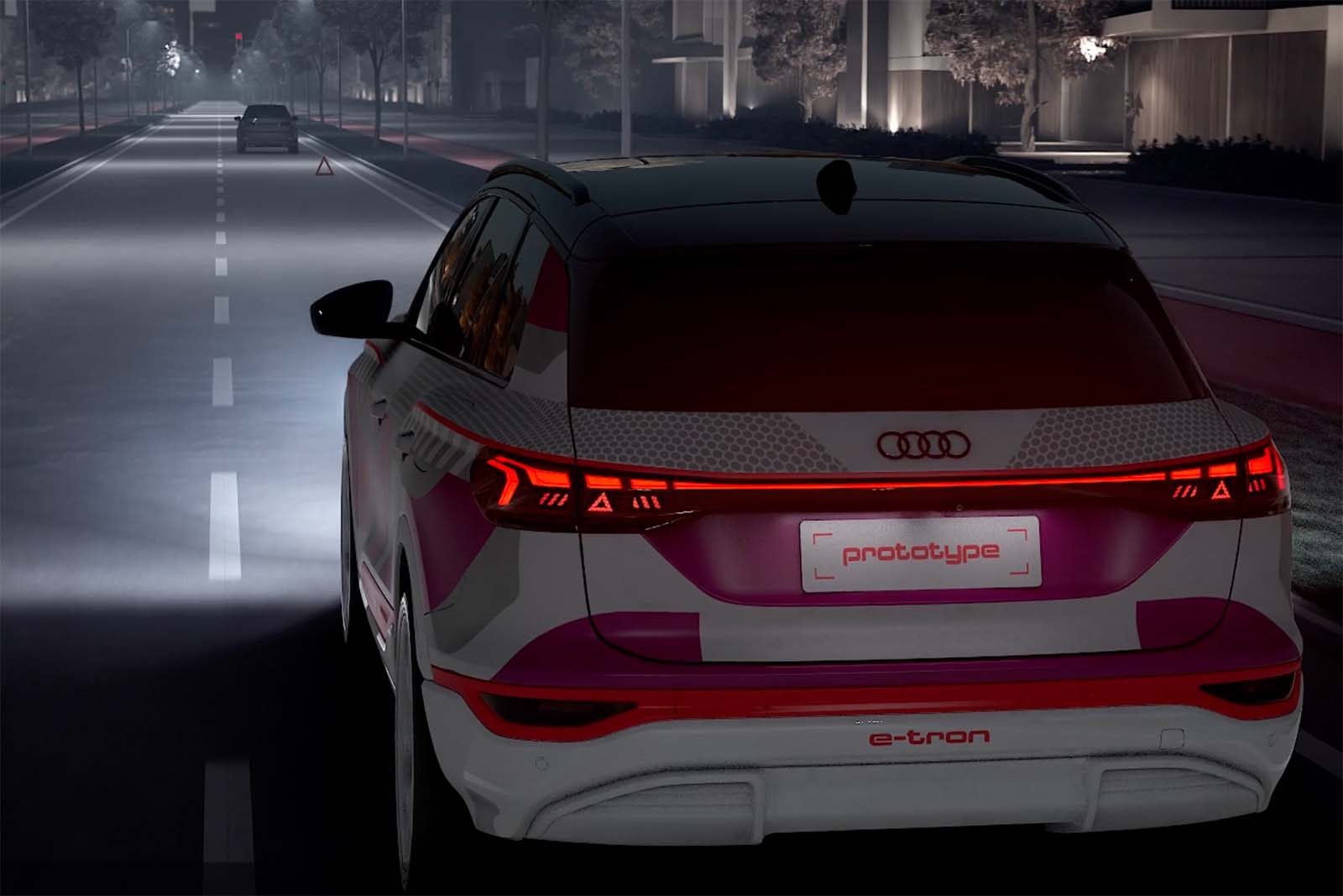 New Audi LED lights bring warning signs and customisation | Autocar