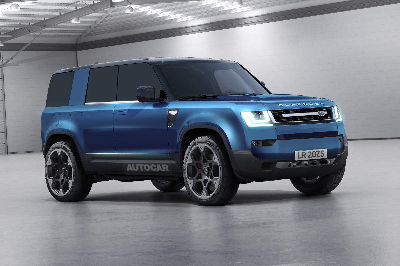 Blue Land Rover Defender