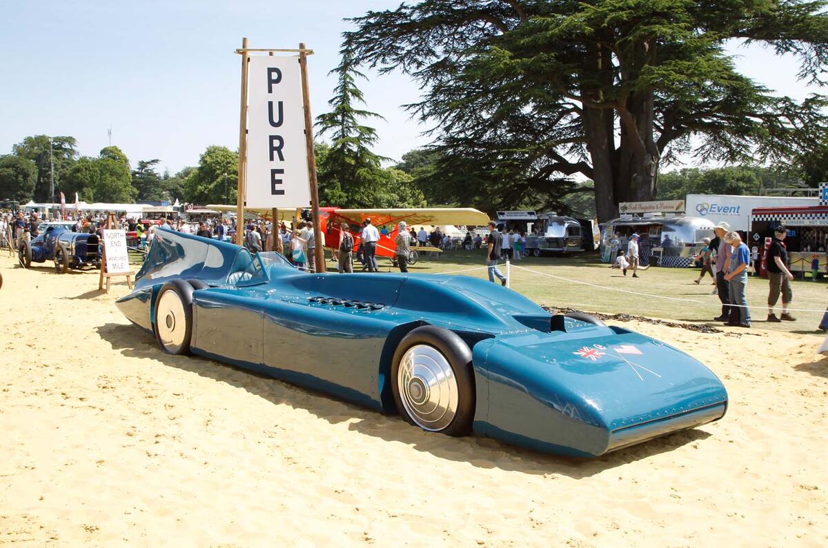 Record-breaking Bluebird V appears at the Goodwood Festival of Speed